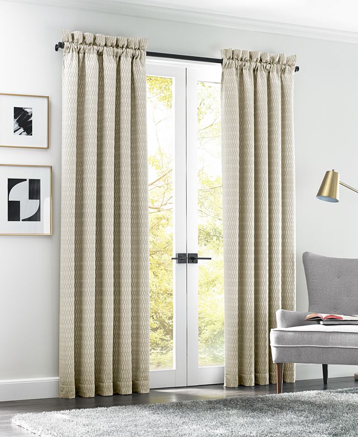 J Queen New York Elite Arlo Natural 50" x 95" Drapery Pair - Macy's