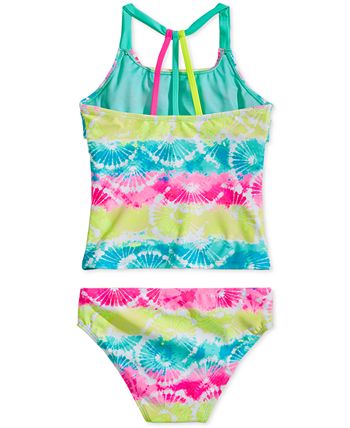 Breaking Waves Big Girls 2-Pc. Printed Flounce Tankini - Macy's