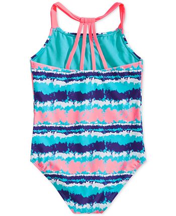 Breaking Waves Big Girls 1-Pc. Printed Swimsuit - Macy's