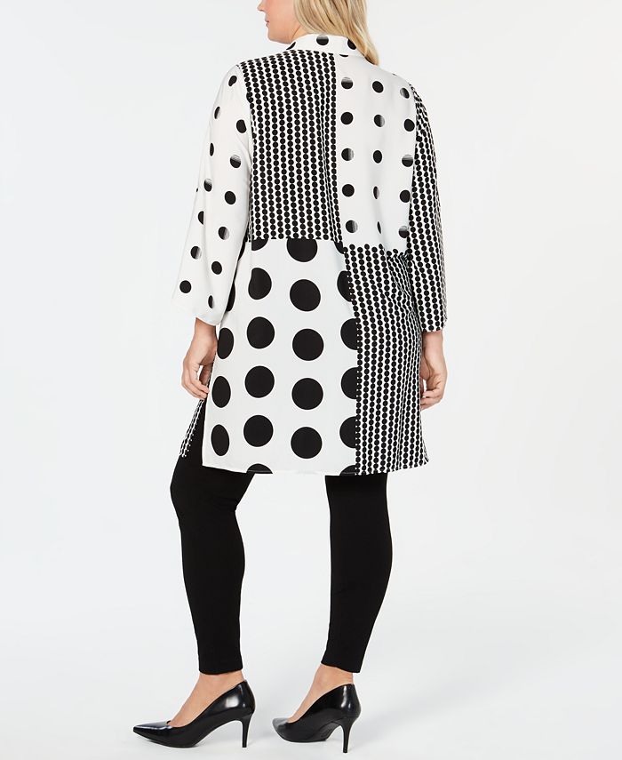 Alfani Plus Size Mixed-Print Super Tunic, Created for Macy's - Macy's