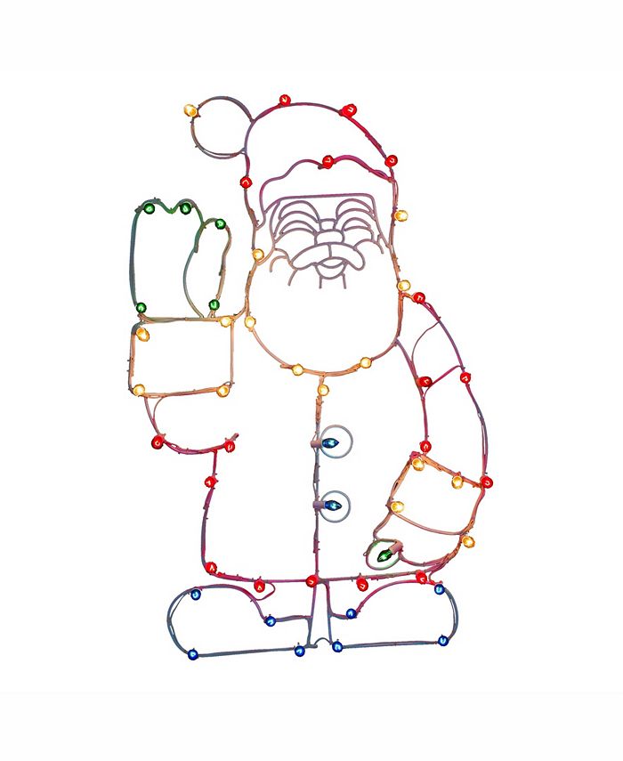 Vickerman 48" C7 Led Waving Santa Wire Silhouette - Macy's