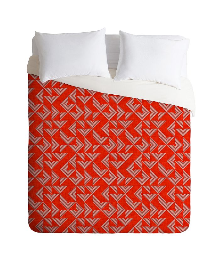 Deny Designs Holli Zollinger Mod Circuit Red Queen Duvet Set - Macy's