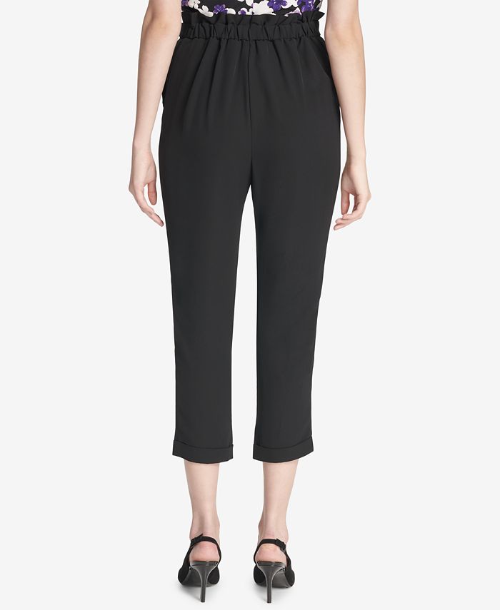 Calvin Klein Paper Bag Capri Pants - Macy's