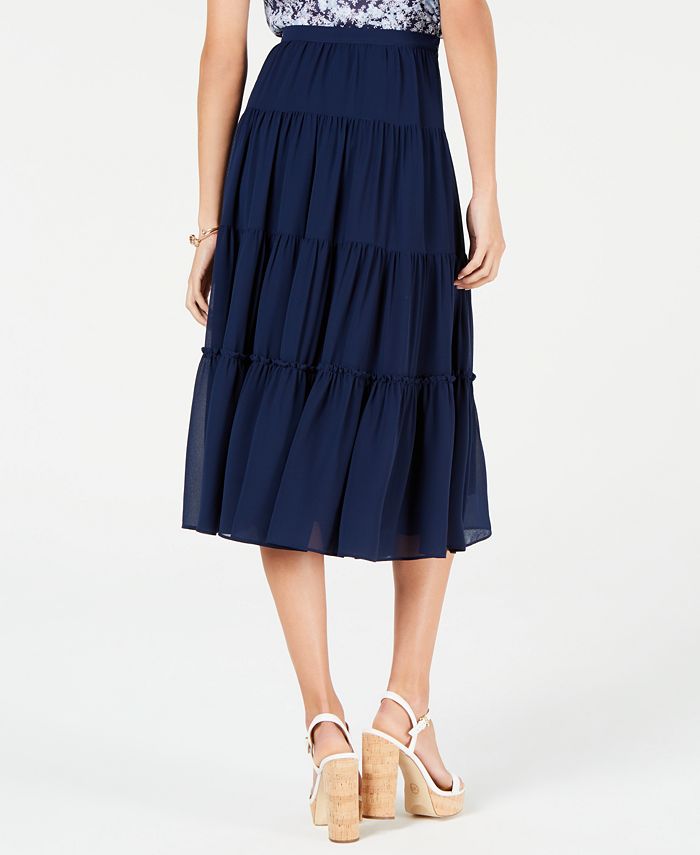 Michael Kors Tiered Midi Skirt - Macy's