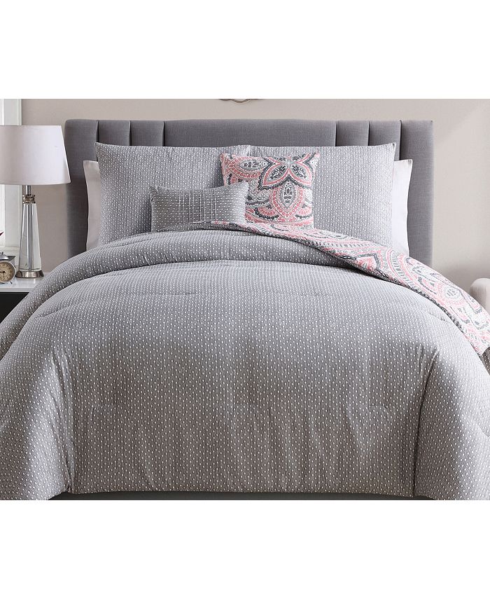 VCNY Home CLOSEOUT! Allison Reversible Comforter Set, Full/Queen - Macy's