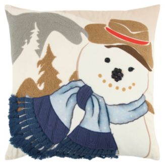 Rizzy Home 20" x 20" Snowman Poly Filled Pillow - Macy's