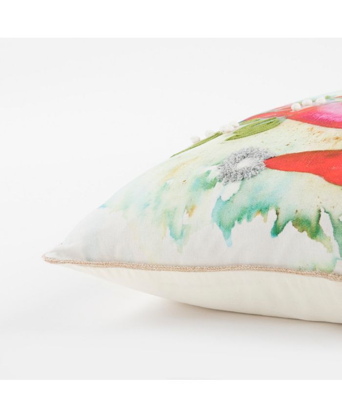 Rizzy Home Mariah Parris 20" x 20" Flamingo Poly Filled Pillow - Macy's