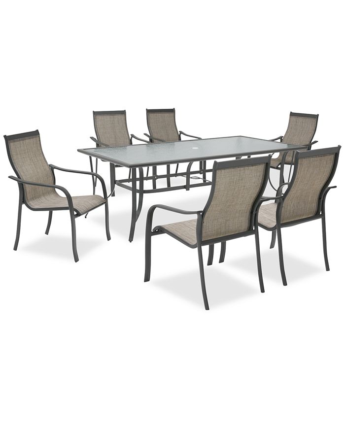 Furniture Reyna Outdoor Aluminum 7-Pc. Dining Set (84" X 42" Dining ...