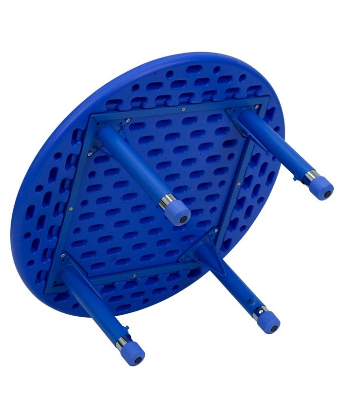 Flash Furniture 33'' Round Blue Plastic Height Adjustable Activity ...