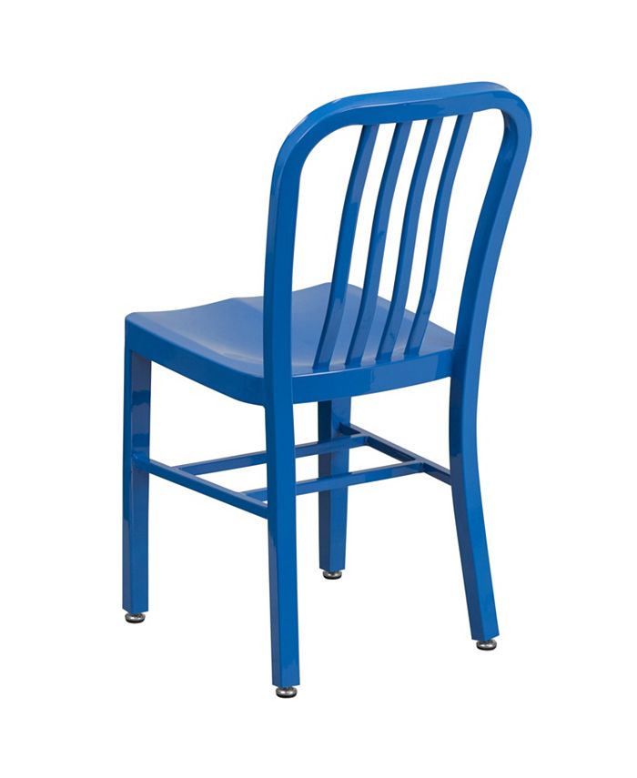 Flash Furniture Blue Metal Indoor-Outdoor Chair - Macy's