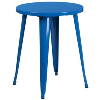 Flash Furniture 24'' Round Blue Metal Indoor-Outdoor Table - Macy's