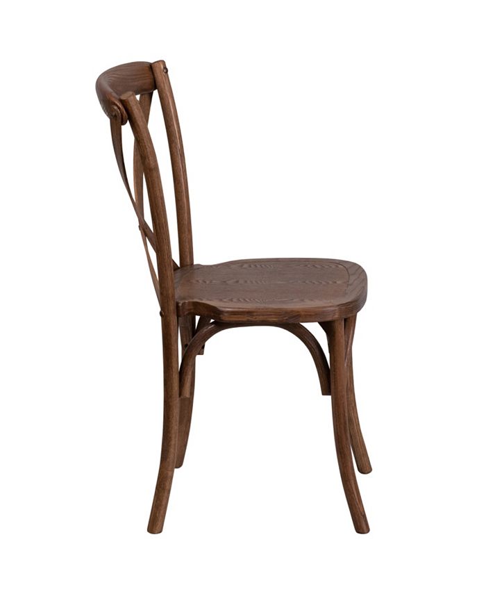 Flash Furniture Hercules Series Stackable Pecan Wood Cross Back Chair