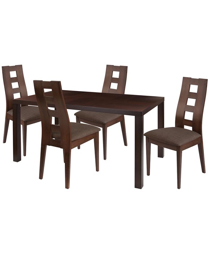 Flash Furniture Fullerton 5 Piece Espresso Wood Dining Table Set With ...