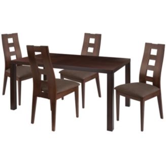 Flash Furniture Fullerton 5 Piece Espresso Wood Dining Table Set With ...