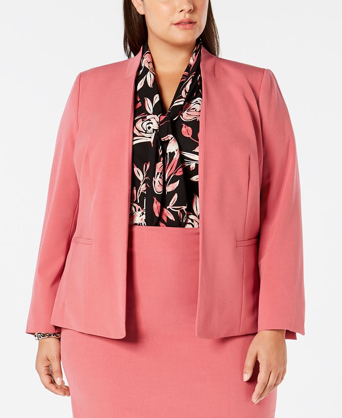 Nine West Plus Size Open Front Blazer - Macy's