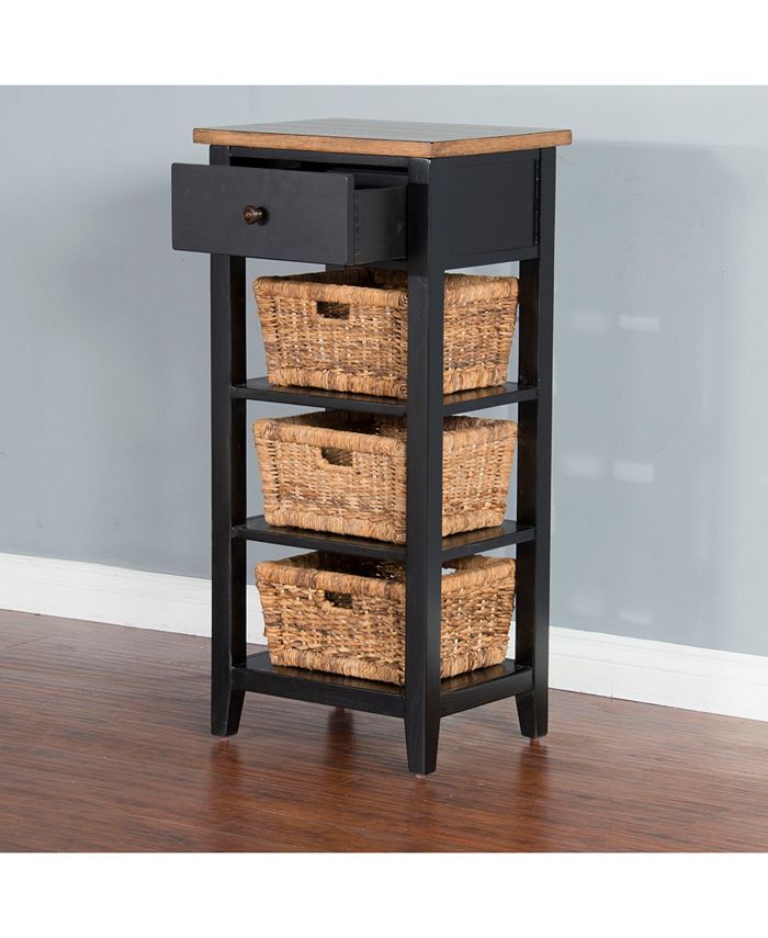 Sunny Designs Black & Natural Storage Rack - Macy's