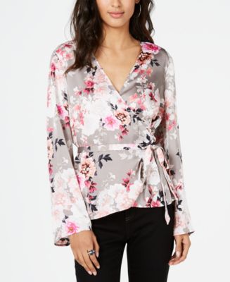 I.N.C. Floral Wrap Blouse, Created for Macy's - Macy's