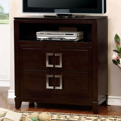 Modern Style Spacious Wooden Media Chest, Cherry Brown - Macy's