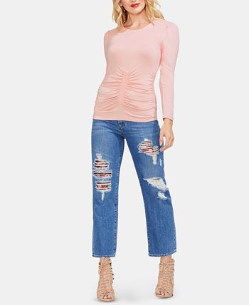 Vince Camuto Ruched Long-Sleeve Top - Macy's