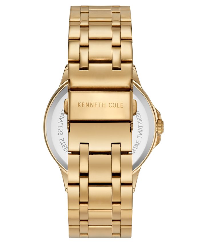 Kenneth Cole New York Men's Diamond Gold Tone Bracelet Watch 44mm - Macy's