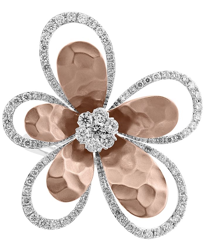 EFFY Collection EFFY® Diamond Flower Ring (1-1/4 ct. t.w.) in 14k White ...