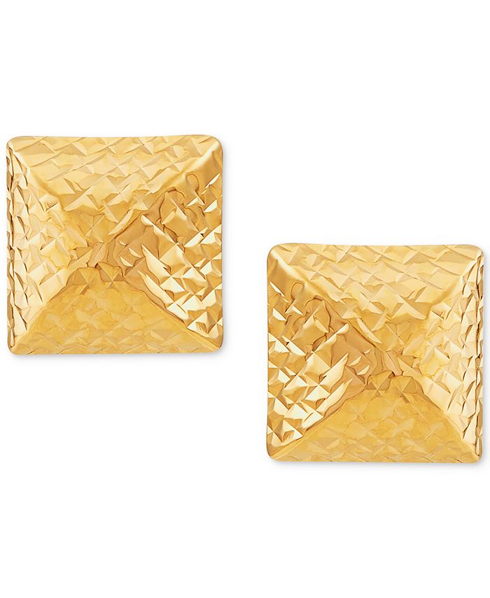 Italian Gold Textured Pyramid Stud Earrings in 10k Gold - Macy's