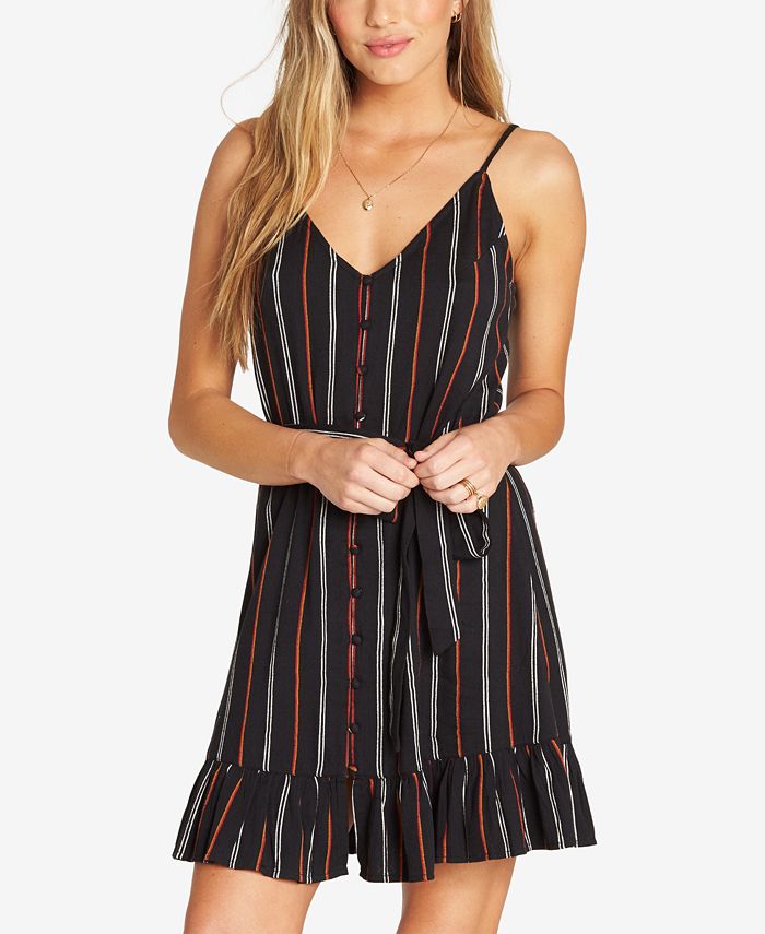 Billabong Juniors' Striped Ruffle-Hem Dress - Macy's