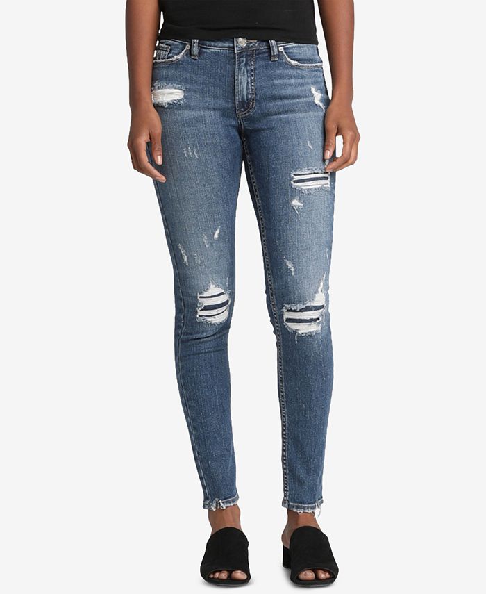 Silver Jeans Co. Bleecker Ripped Skinny Jeans - Macy's