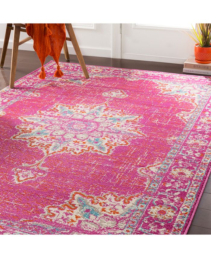 Abbie & Allie Rugs Paramount PAR-1101 Fuschia 18" Area Rug Swatch - Macy's
