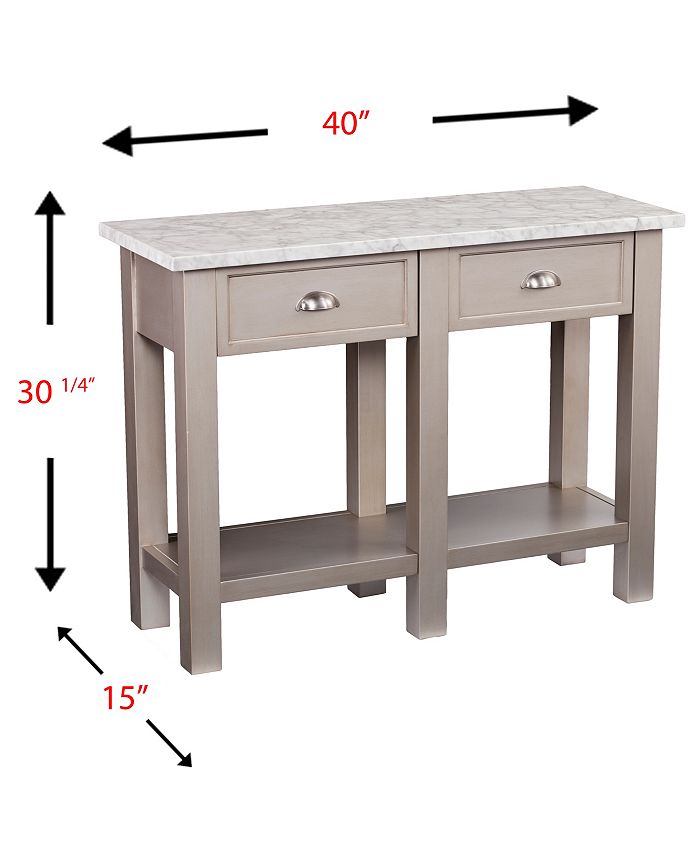 Southern Enterprises Earlington Faux Marble Rectangular Console Table - Macy's