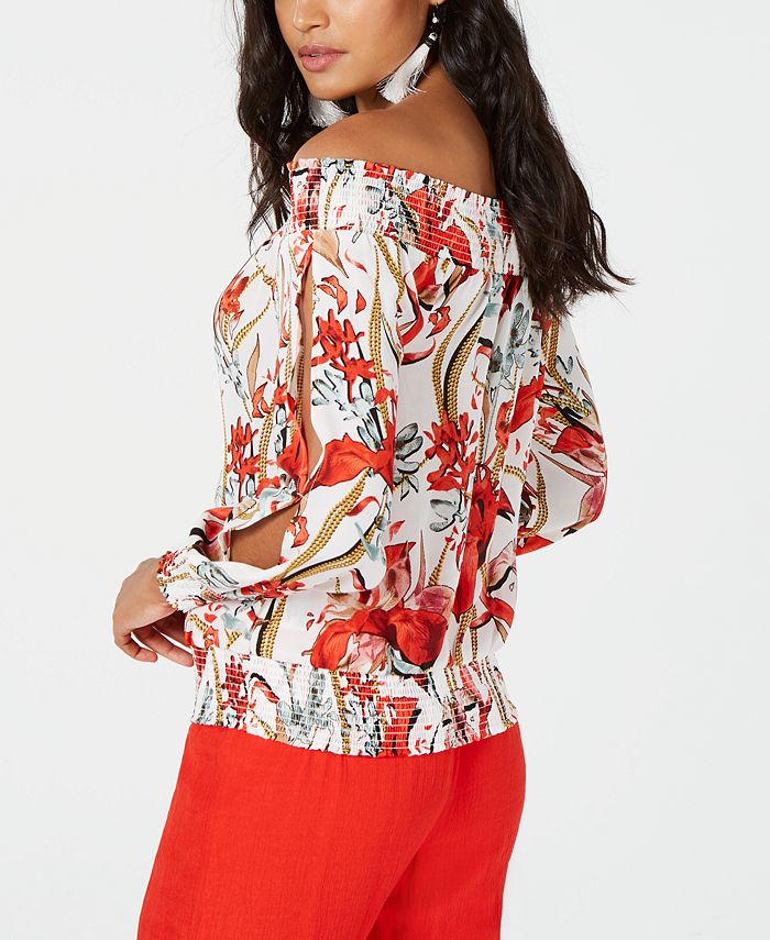 Thalia Sodi Off-The-Shoulder Split-Sleeve Top, Created for Macy's - Macy's