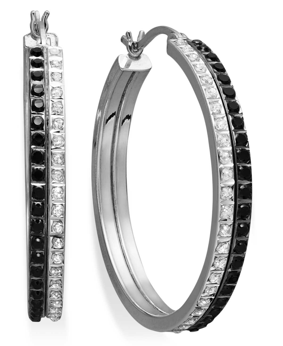 Click here for Sterling Silver Earrings  Black and White Diamond... prices