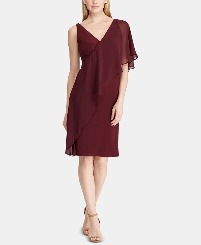 Lauren Ralph Lauren Ruffled-Overlay Dress - Macy's
