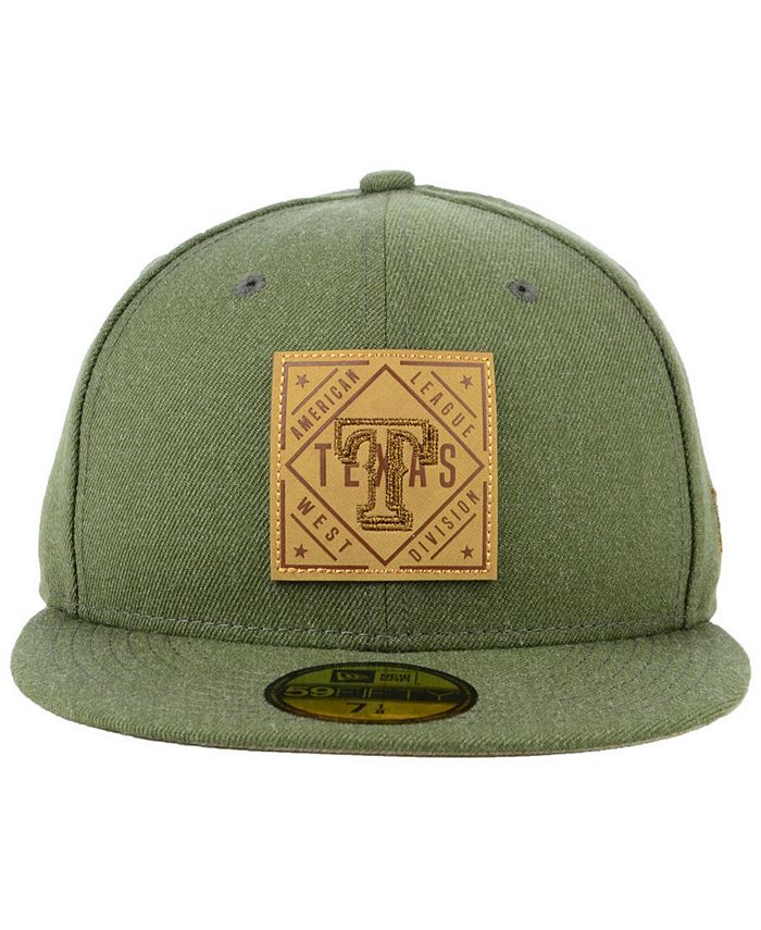 New Era Texas Rangers Leather Patch 59FIFTY-FITTED Cap - Macy's