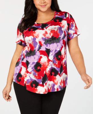 JM Collection Plus Size Printed T-Shirt, Created for Macy's - Macy's