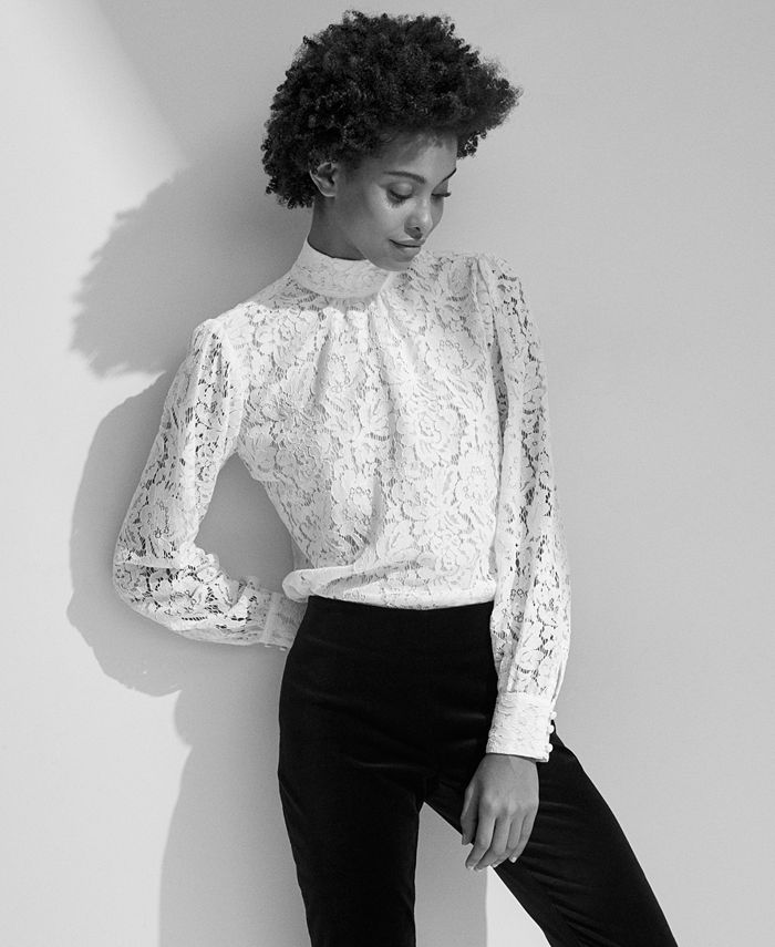 Lauren Ralph Lauren Petite Lace Top - Macy's