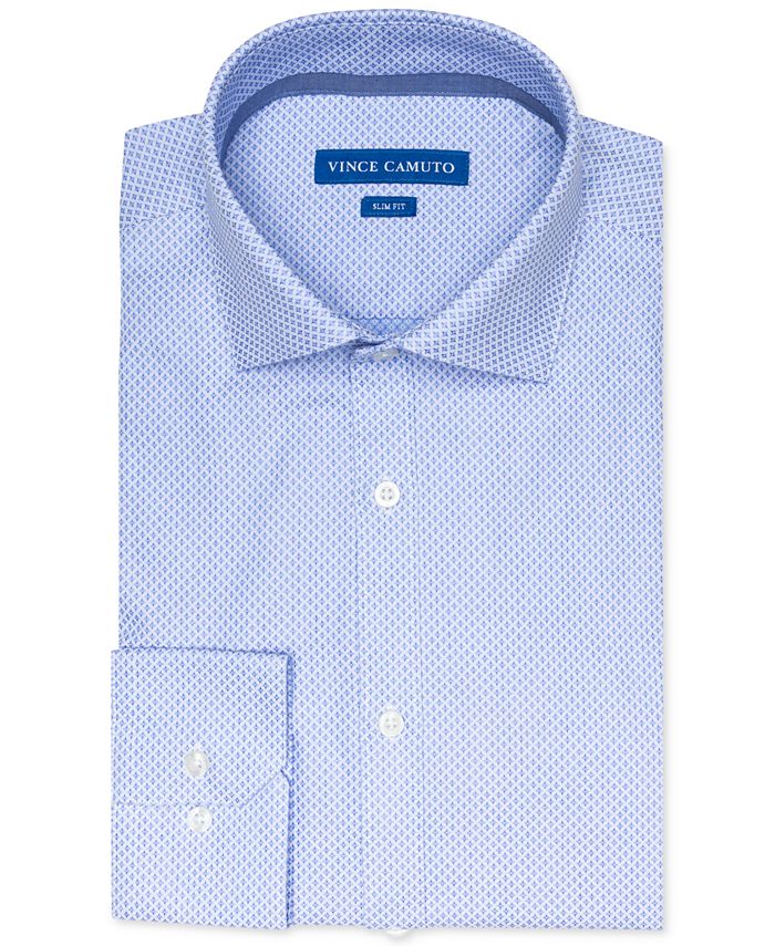 Vince Camuto Men's Slim-Fit Comfort Stretch Blue Diamond Dobby Dress ...