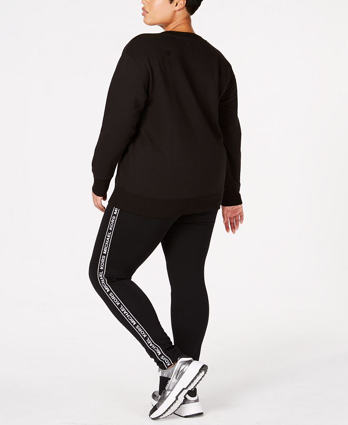 Michael Kors Plus Size Studded MKGO Logo Sweatshirt - Macy's