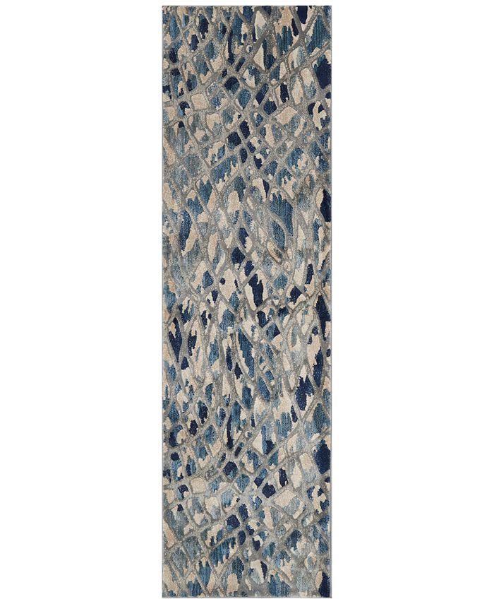 Spring Valley Home Dreamscape DM-06 Artic Blue/Silver 2'3" x 8' Runner ...