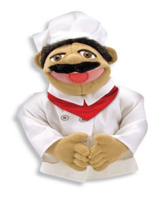 Melissa & Doug Chef Puppet With Detachable Wooden Rod for Animated ...