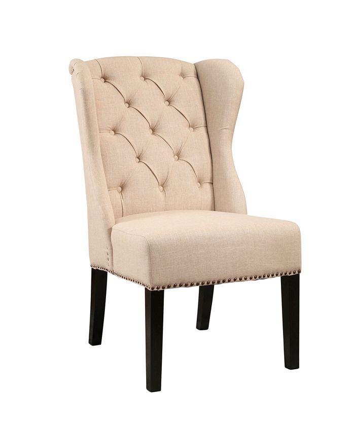 Abbyson Living Audrey Tufted Linen Wingback Dining Chair - Macy's