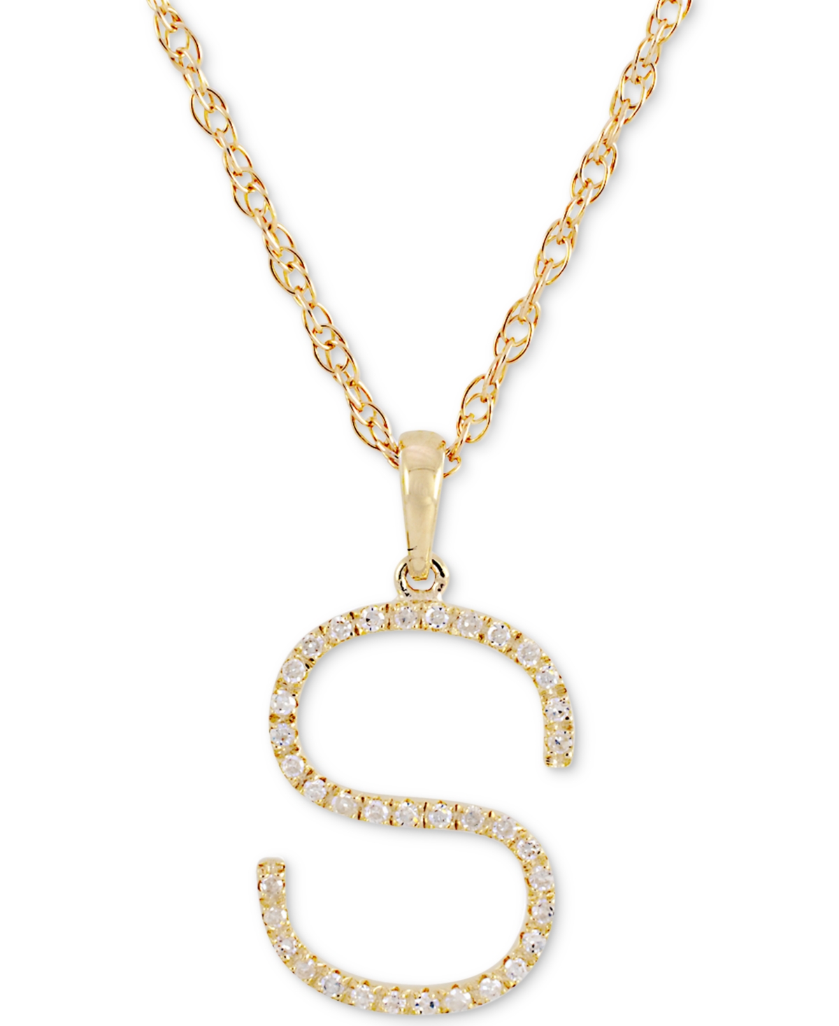 Click here for Diamond (1/10 ct. t.w.) Initial Pendant Necklace i... prices