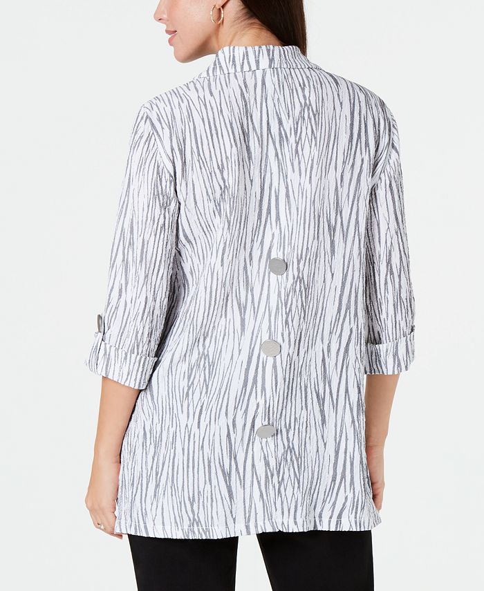 JM Collection Printed Crinkle Jacket, Created for Macy's - Macy's