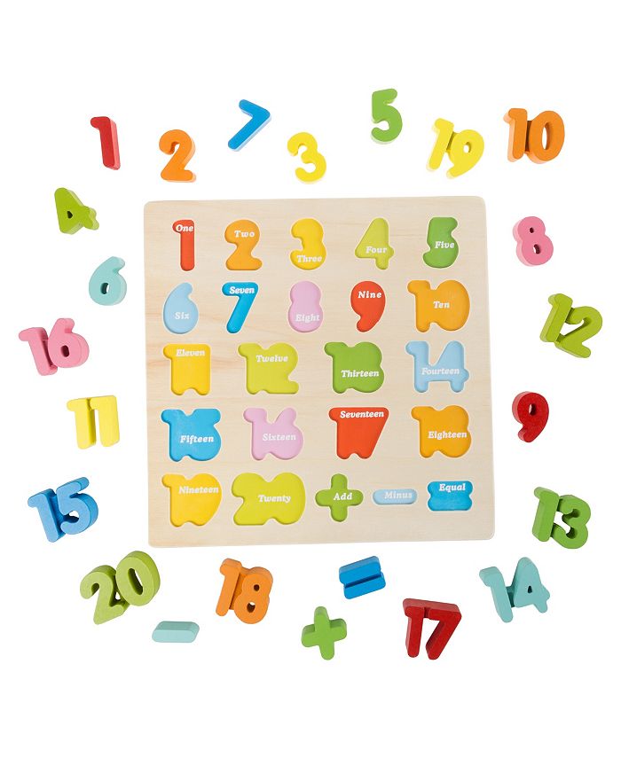 Trademark Global Wooden Number Puzzle Board By Hey Play - Macy's