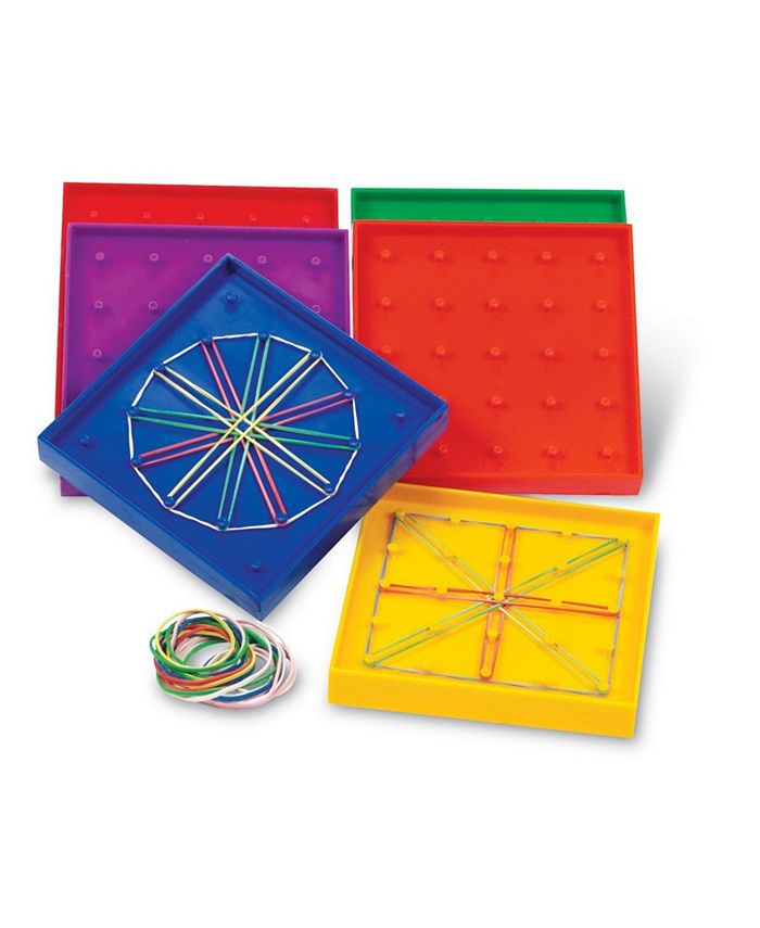 Learning Resources Double Sided Rainbow Geoboards Set of 6 - Macy's