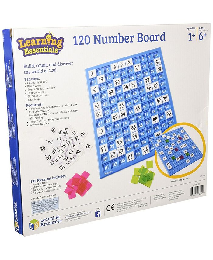 Learning Resources 120 Number Board with Tray and Tiles for Common Core ...