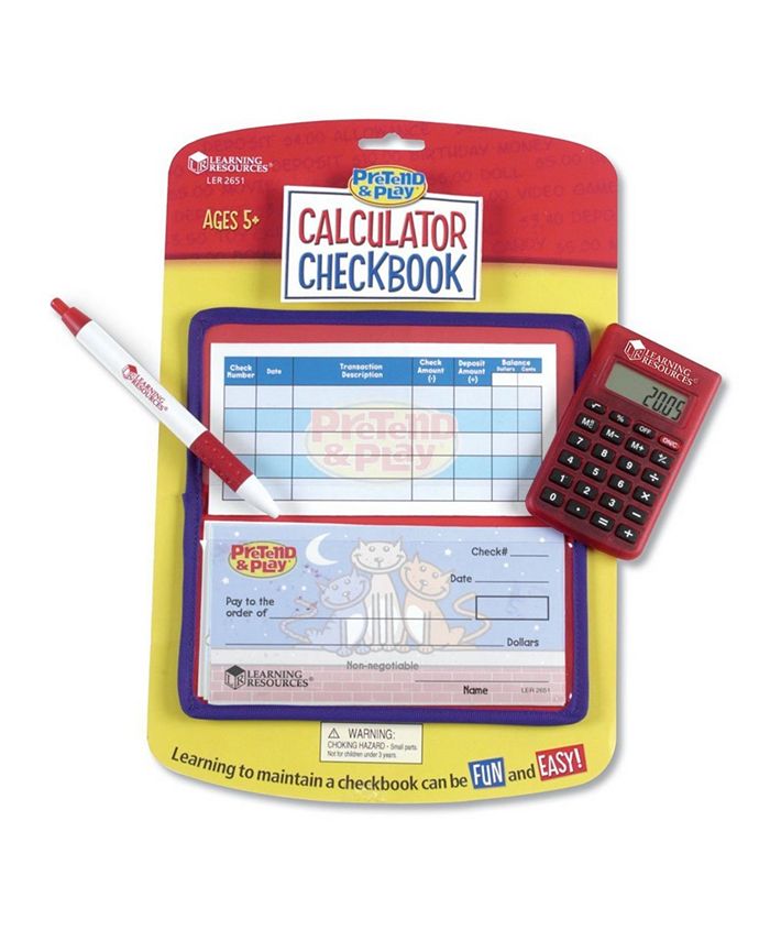 Learning Resources Pretend and Play Checkbook with Calculator - Macy's