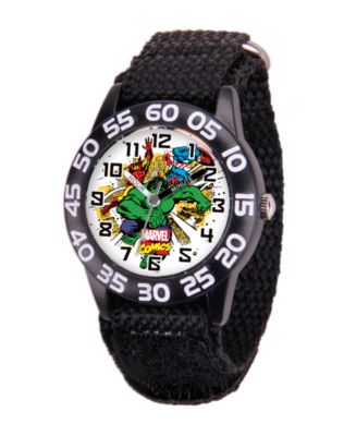 Marvel Hulk Boys' Black Plastic Time Teacher Watch - Macy's