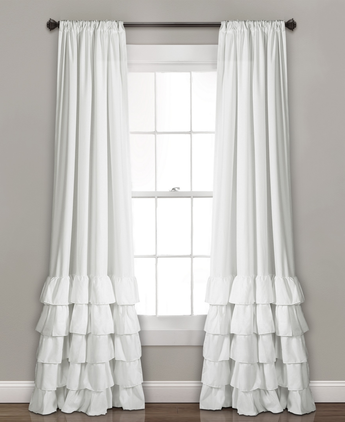 Click here for Allison Ruffle 40 x 95 Curtain Set - White prices