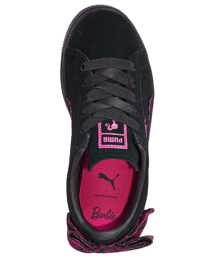 Puma Little Girls' Suede Barbie Casual Sneakers from Finish Line - Macy's